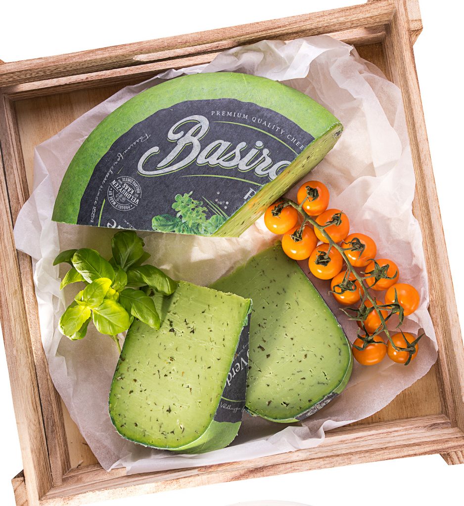 A series of arranged top shots of cheese for Kaufland’s photo database ...