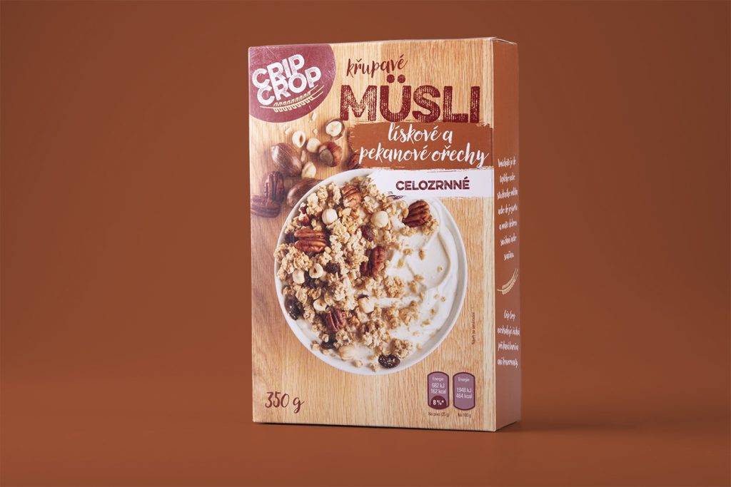 Packaging design of müsli, cereals and bars for private brand Crip Crop ...