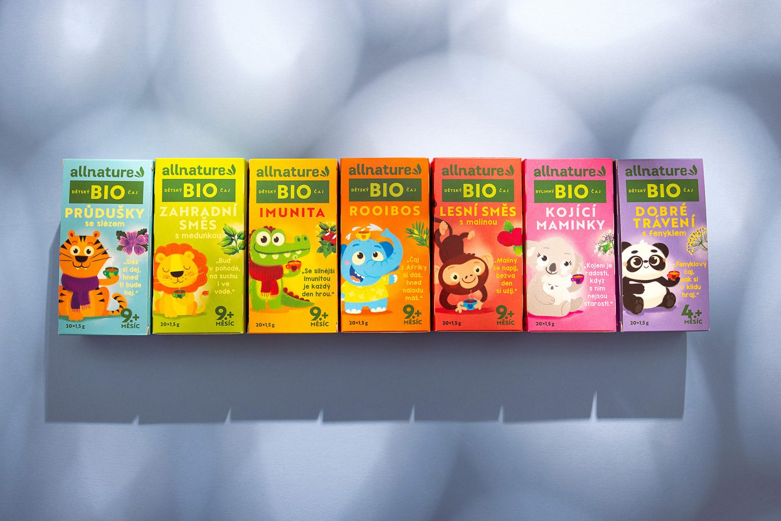 Illustrated packaging for children's organic teas - MAISON D'IDÉE Prague